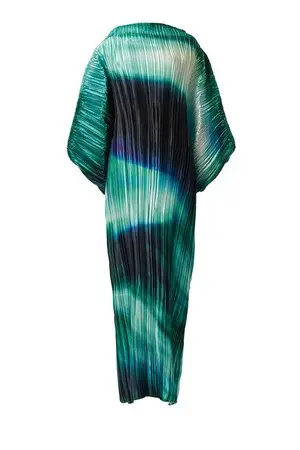 LEEM Printed Plisse Batwing Maxi Dress