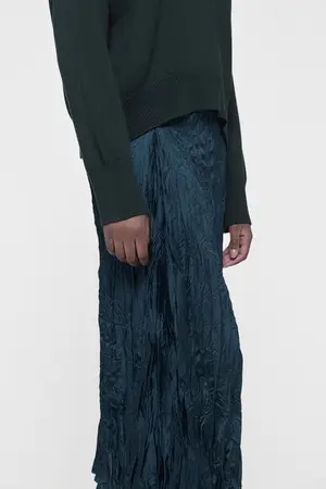 LEEM Asymmetric Plisse Maxi Skirt