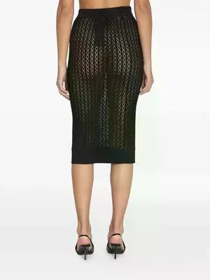 Saint Laurent Pointelle Knit High-waist Skirt