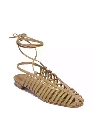 Bernardo Geneva Tie Lace-up Sandals - Neutrals