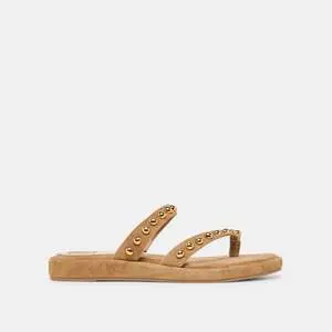 DOLCEVITA Amary Studded Sandals - Lt Brown Suede