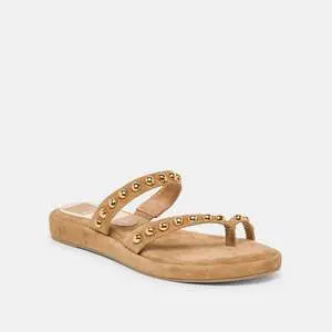 DOLCEVITA Amary Studded Sandals - Lt Brown Suede