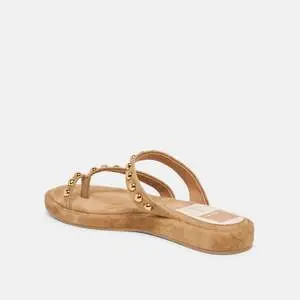 DOLCEVITA Amary Studded Sandals - Lt Brown Suede