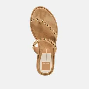 DOLCEVITA Amary Studded Sandals - Lt Brown Suede