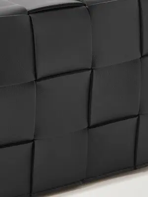 Bottega Veneta Cassette Medium Intrecciato Leather Shoulder Bag - Black