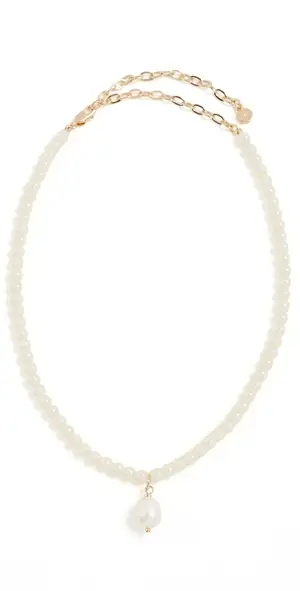 Ettika Pearlescent Beaded Necklace - White