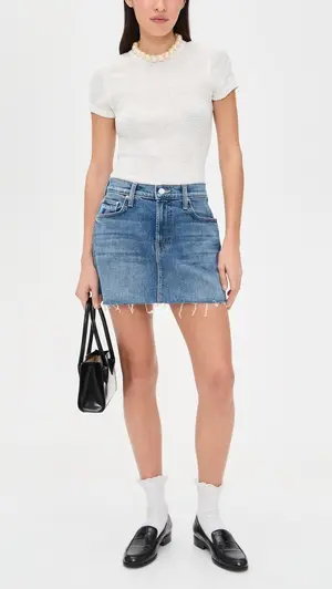 MOTHER The Ditcher Mini Fray Skirt - Heads Or Tails