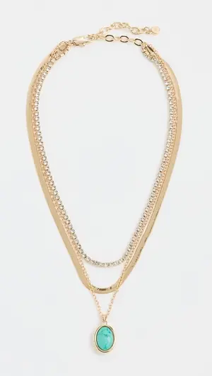Ettika Crystal Halo Layered Necklace