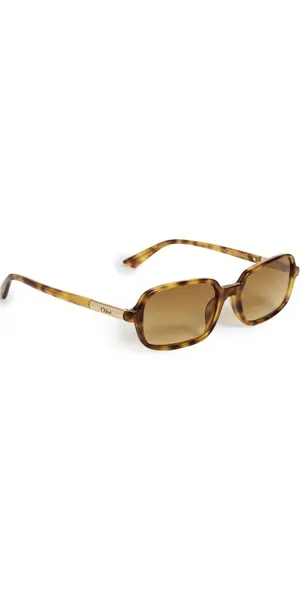 Chloé Judy Rectangular Sunglasses - Havana-havana-brown