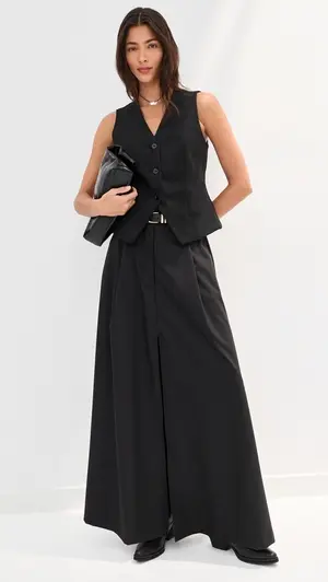 LE BOP Lottie Faux Suede Vest - Black