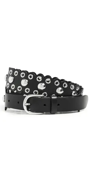 Isabel Marant Zalla Studded Belt - Black/silver