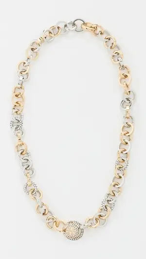 Tory Burch Icon Mixed Pavé Chain Necklace