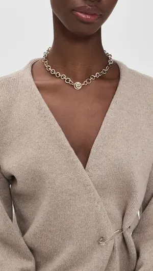 Tory Burch Icon Mixed Pavé Chain Necklace