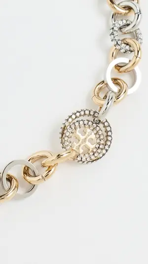 Tory Burch Icon Mixed Pavé Chain Necklace