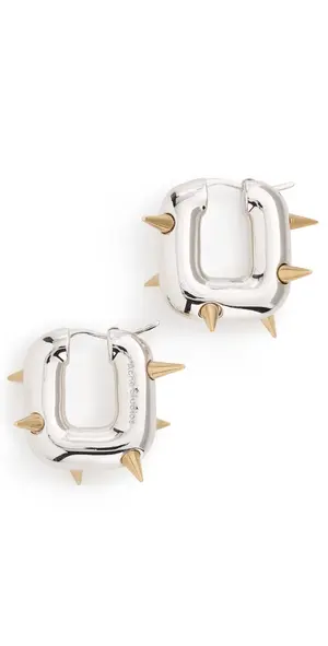 Acne Studios Chunky Loop Earrings - Silver/semi Matte Gold
