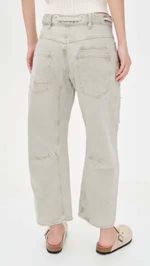 Free People Moxie Low Slung Barrel Jeans - Jetty