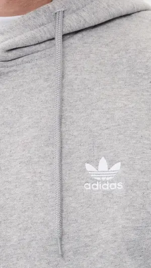 Adidas Trefoil Essentials Hoodie - Medium Grey Heather/white