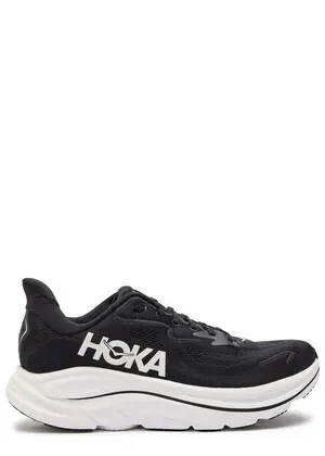 HOKA® Clifton 10 Mesh-Knit Sneakers Black And White