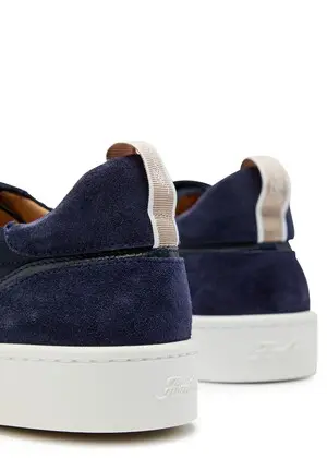 AURELIEN Leisure Panelled Suede Sneakers - Navy