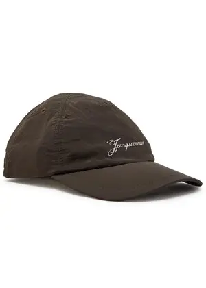 Jacquemus La Casquette Baluchon Logo Nylon Cap - Dark Brown