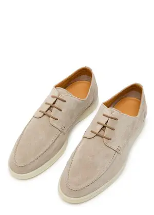 AURELIEN Suede Boat Loafers - Grey