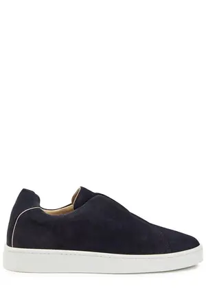 AURELIEN Softey Suede Sneakers - Navy