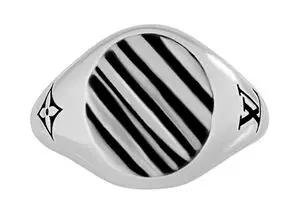 LOUIS VUITTON Epi Ring - Silver/black