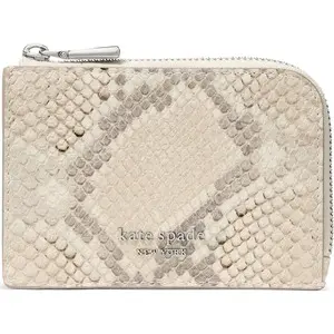 Kate Spade New York Mini Snake Embossed Leather Zip Card Case - Neutral Multi