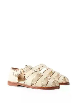 Claudie Pierlot Suede Fisherman Sandals With Contrast Stitching