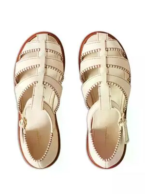 Claudie Pierlot Suede Fisherman Sandals With Contrast Stitching