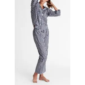 Sleepy Jones Marina Pajama Set - Large Navy Gingham