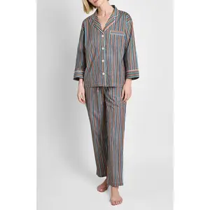 Sleepy Jones Marina Pajama Set Woodblock Stripe