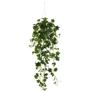 NEARLY NATURAL English Ivy Hanging Basket Artificial Plant - Green