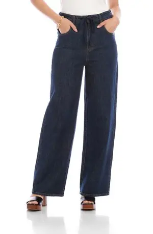 Karen Kane Drawstring Wide-leg Jeans
