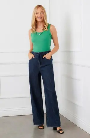 Karen Kane Drawstring Wide-leg Jeans