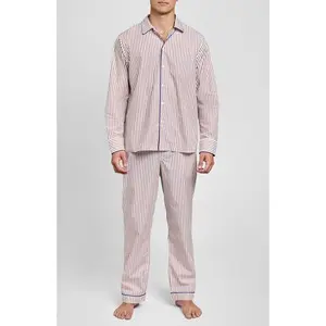 Sleepy Jones Henry Pajama Set - Burgundy Stripe