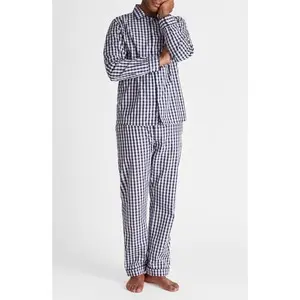 Sleepy Jones Henry Pajama Set - Large Navy Gingham
