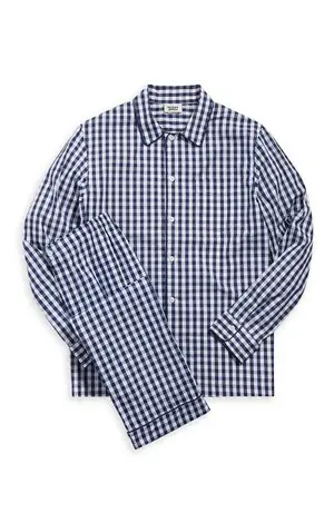 Sleepy Jones Henry Pajama Set - Large Navy Gingham