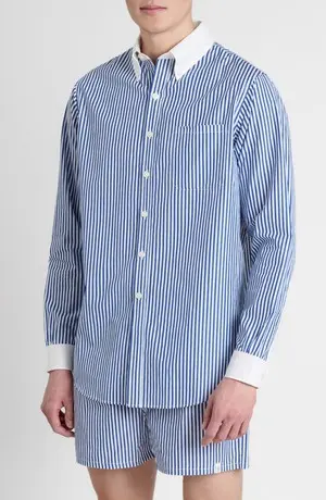 Sleepy Jones Penn Shirt - Colorblock Bengal Stripe