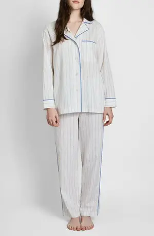 Sleepy Jones Linen-cotton Margaret Pajama Set - Baker Stripe