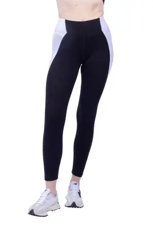 LEZAT Neda Colorblock Organic Cotton High Waisted Legging - Black