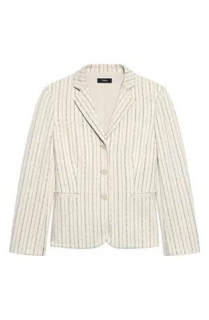 Theory Striped Single-breasted Blazer