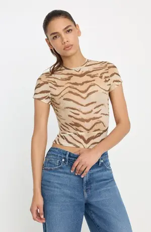 Good American Printed Mesh T-shirt