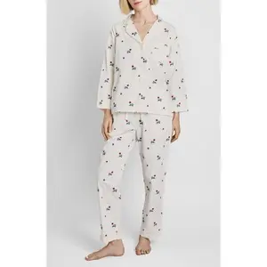 Sleepy Jones Marina Pajama Set - Embroidered Posy