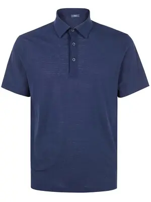 Herno Jersey Voile Crepe Short Sleeves Polo Shirt - Blue