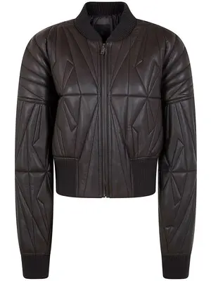 RICK OWENS MONCLER Geocamo Cropped Leather Jacket