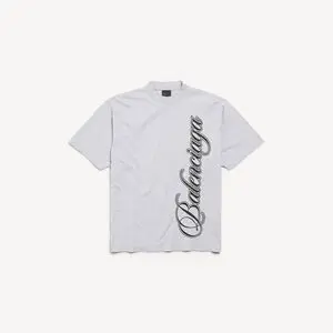 Balenciaga Cursive Medium Fit T-shirt - Grey
