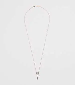 Rick Owens Pentagram Charm Snake Chain Necklace