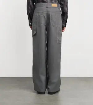 AMI Paris Wool Canvas Workwear Trousers