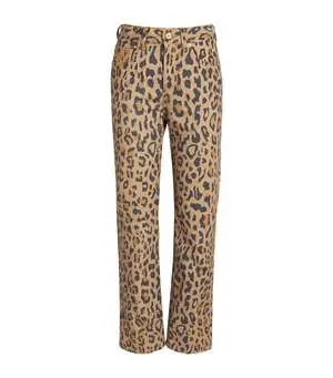 BLAZÉ MILANO Simba Leopard Print High-rise Jeans